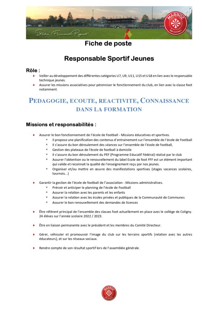 Le club recherche… – ESB Marboz Foot – Blog